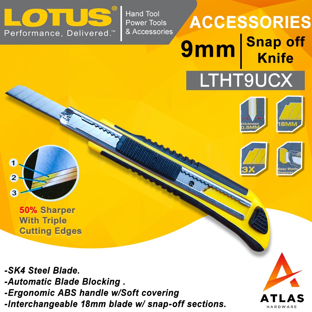 Lotus Snap Off Knife Cutter LTHT9UCX 9mm (Small) | Shopee Philippines