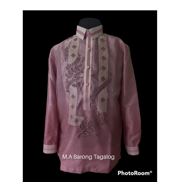 Monochromatic Barong (oldrose,orange,black,emeral green,sky blue,dusty ...