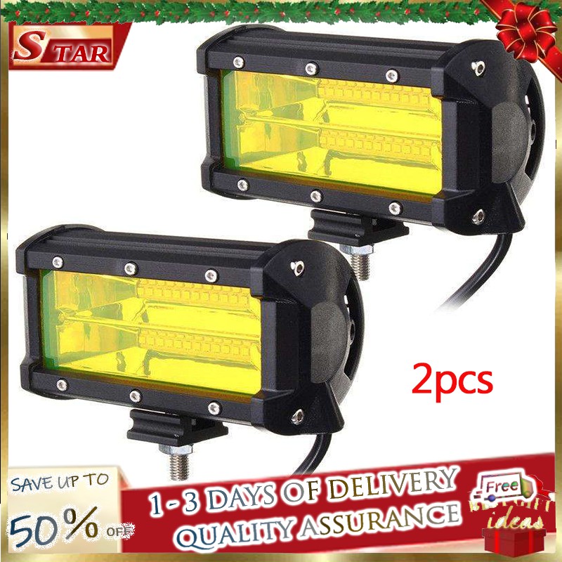 2PCS Waterproof 5inch 72W LED Work Light for Driving Fog Lamp Offroad ...