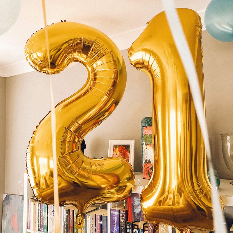 1PC 40 Inch Gold Number Balloon Aluminum foil Balloon Super big Gold ...