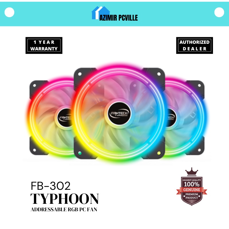 FANTECH TYPHOON FB302 ADDRESSABLE RGB PC FAN | Shopee Philippines