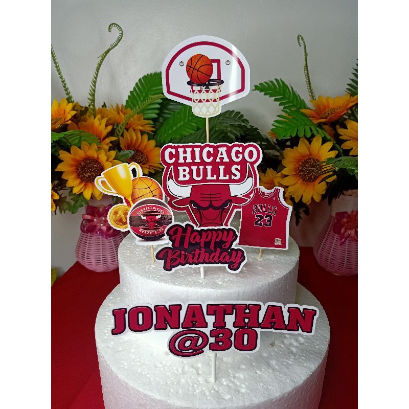 CHICAGO BULLS THEME CAKE TOPPER | Shopee Philippines