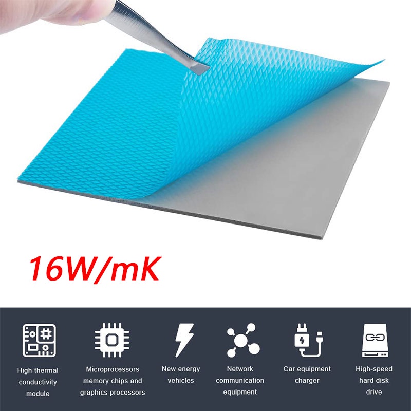 16W/mk Heat Dissipation Silicone Pad CPU/GPU Graphics Card Water ...
