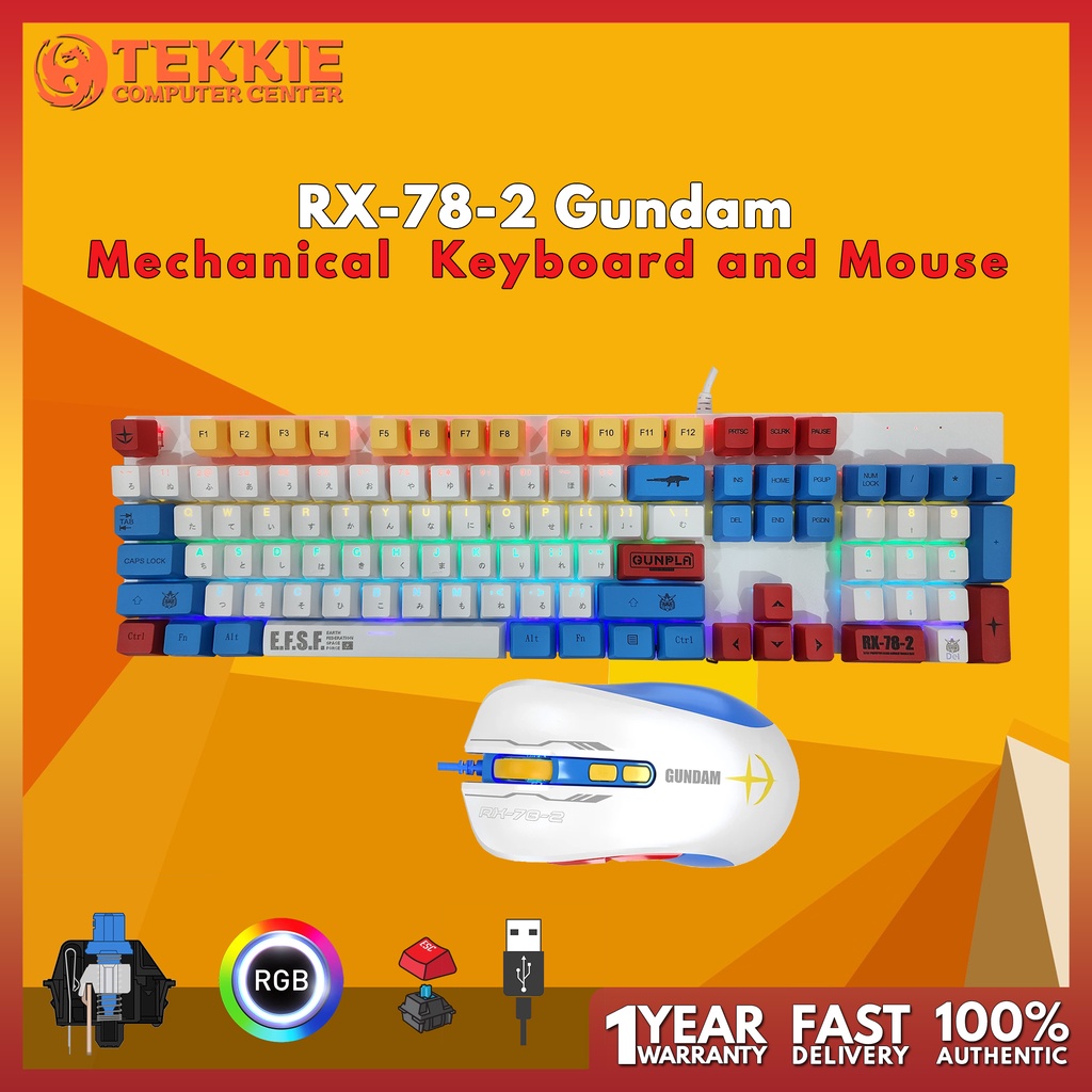 BRANDNEW Gundam RX-78-2 Mechanical Keyboard and Mouse | Shopee Philippines