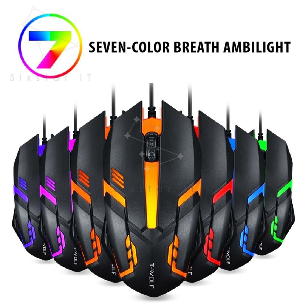 T-Wolf V1 Colorful Light Gaming Mouse | Shopee Philippines