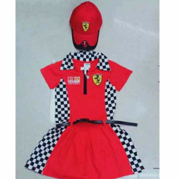 Sports f1 dress/Costume for kids girl with Cap | Shopee Philippines