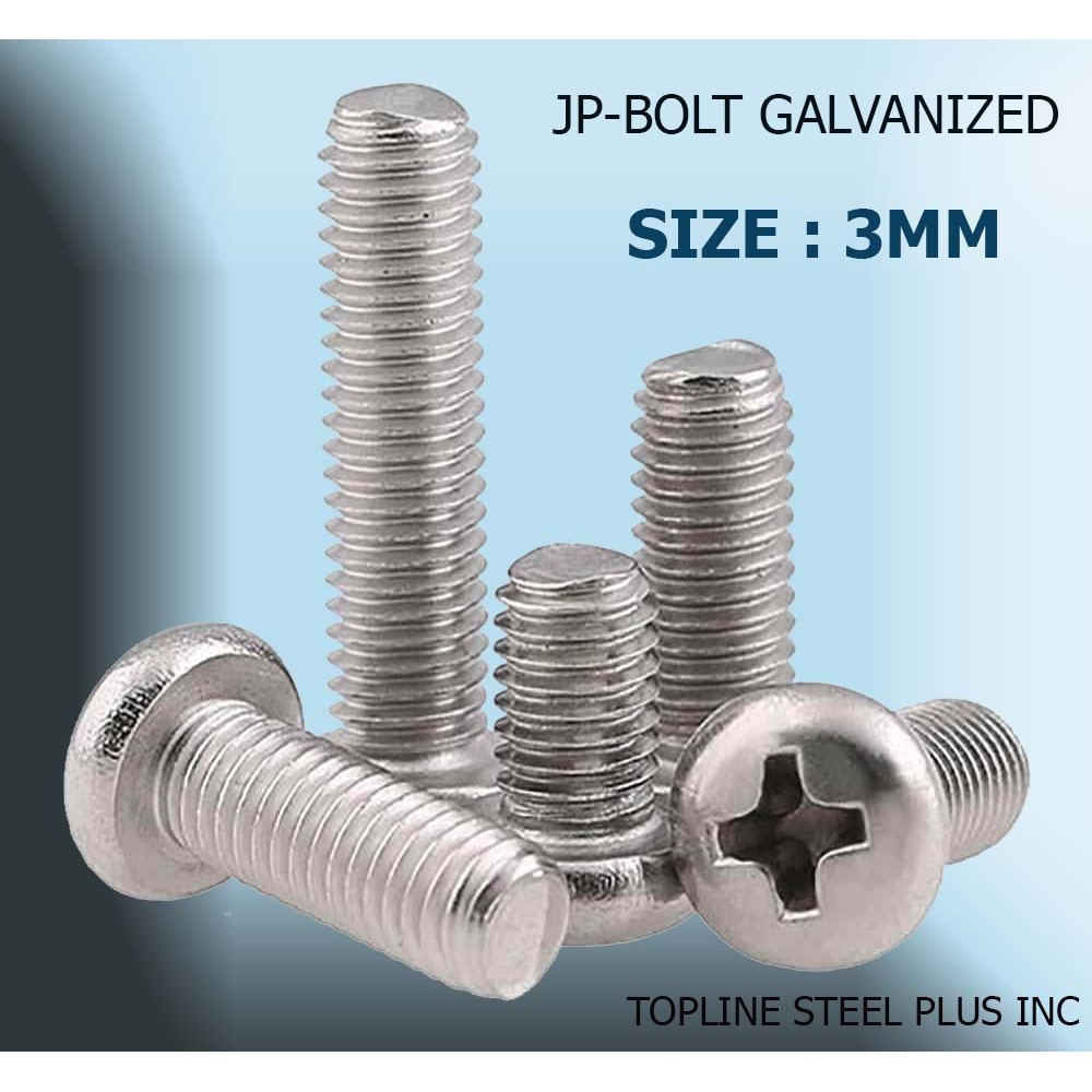(10 Pcs.) M3 x 10-50mm Machine Screw (JP Bolt) | Shopee Philippines