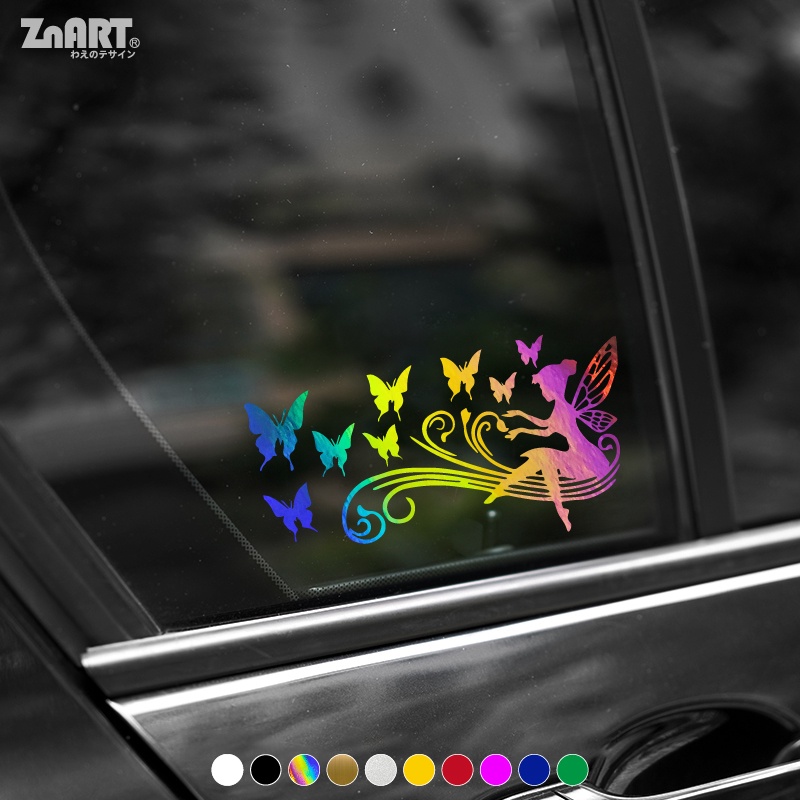 Reflective Car Stickers Butterfly and Beautiful Elves for Car Window ...