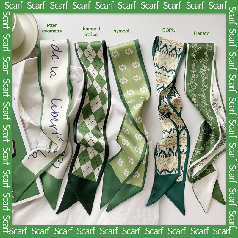 Tender Green Silk Scarf Girl Summer Streamer Hair Accessories Long ...