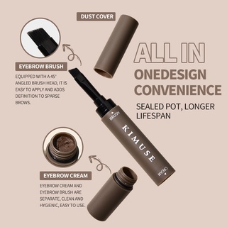 KIMUSE Eyebrow Cream Gel With Brush 2 IN 1 Pomade Brow Pencil Long ...