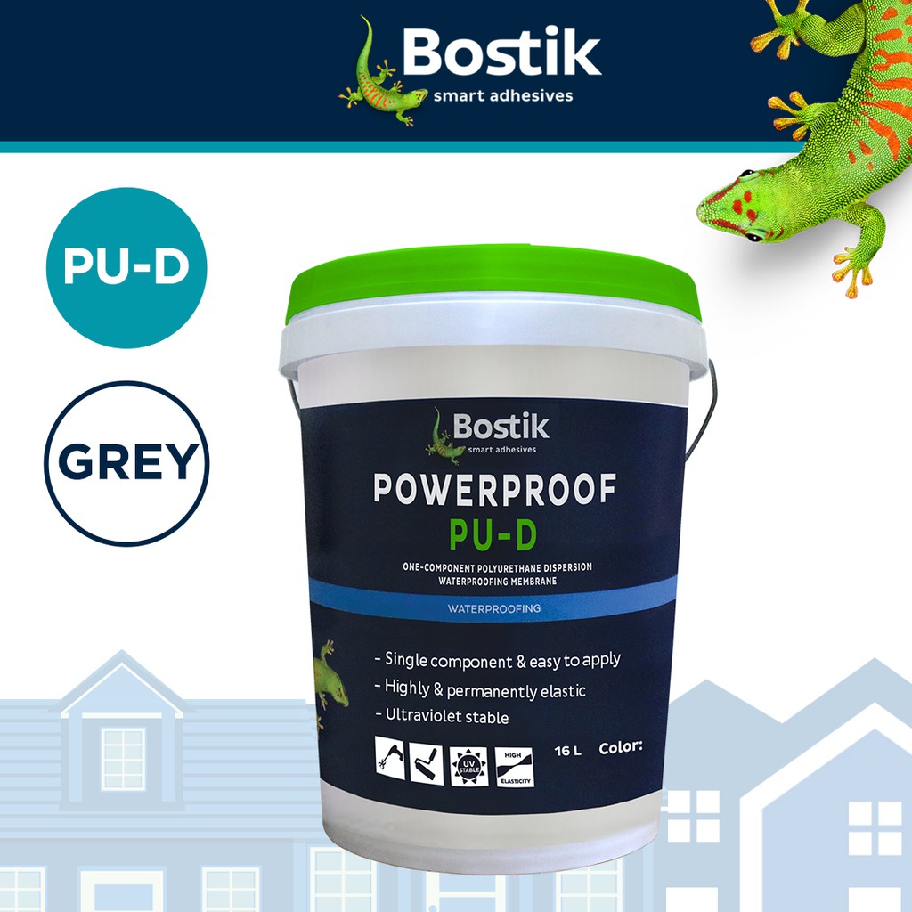 Bostik Powerproof PU-D Waterproofing Mix 16 Liters (Gray) | Shopee ...