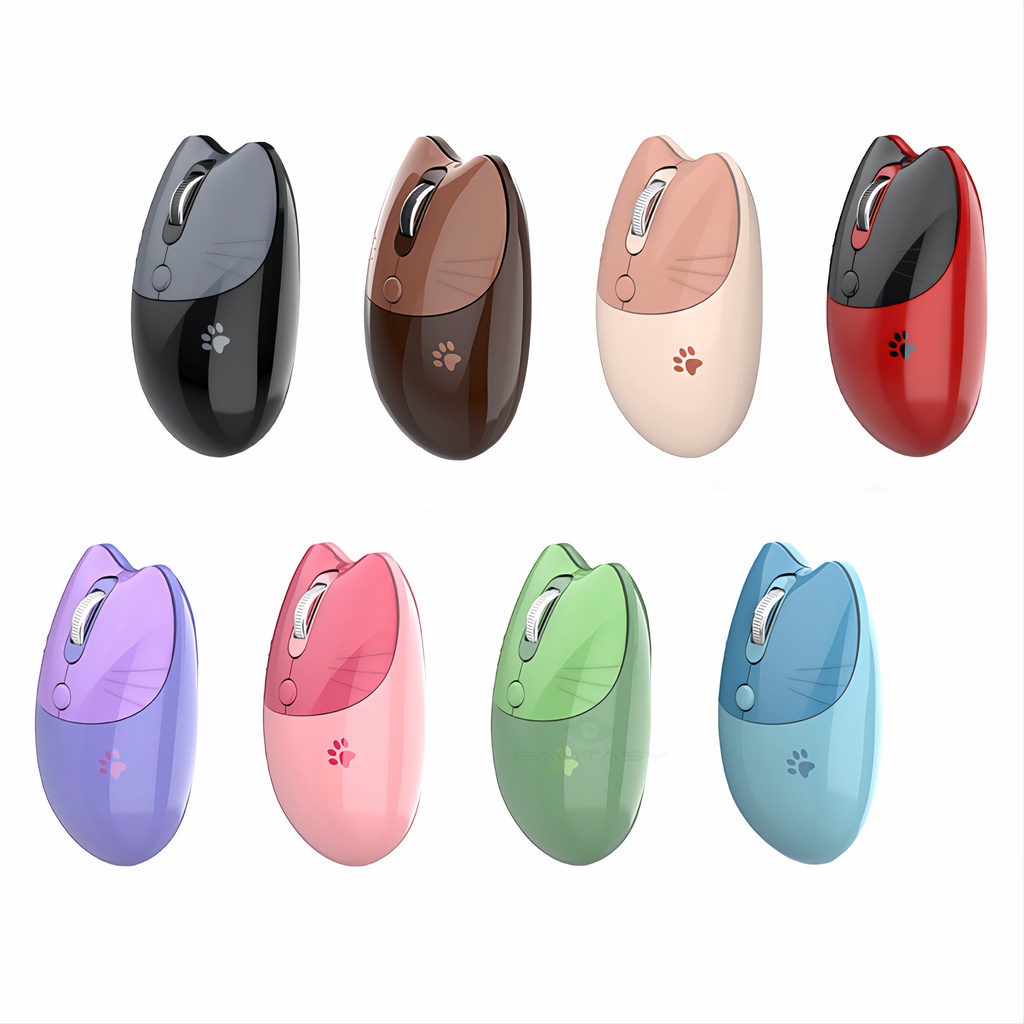 MOFii M3DM USB Bluetooth Dual-mode Wireless Mouse Kitty Cat Shape Cute ...