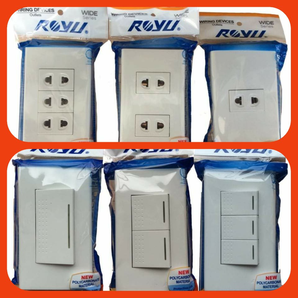 Royu Wide Series Switch with Reflector / Universal outlet (1gang 2 gang ...