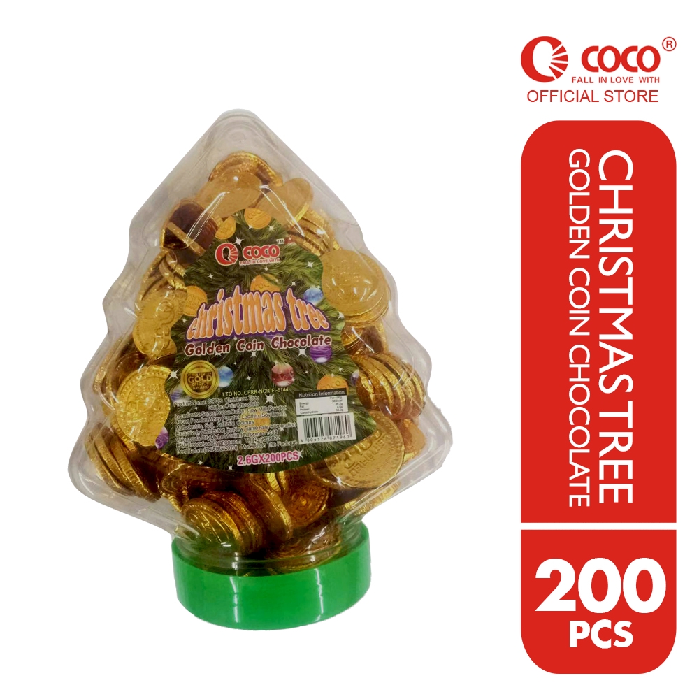 COCO Christmas Tree Jar Golden Coin 200pcs | Shopee Philippines