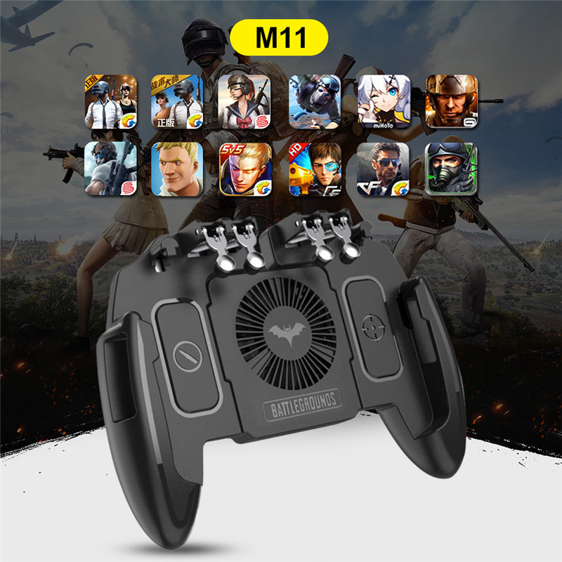Six Finger PUBG Mobile Game Controller Gamepad Trigger Aim Button L1R1 Joystick For IP Phone ...