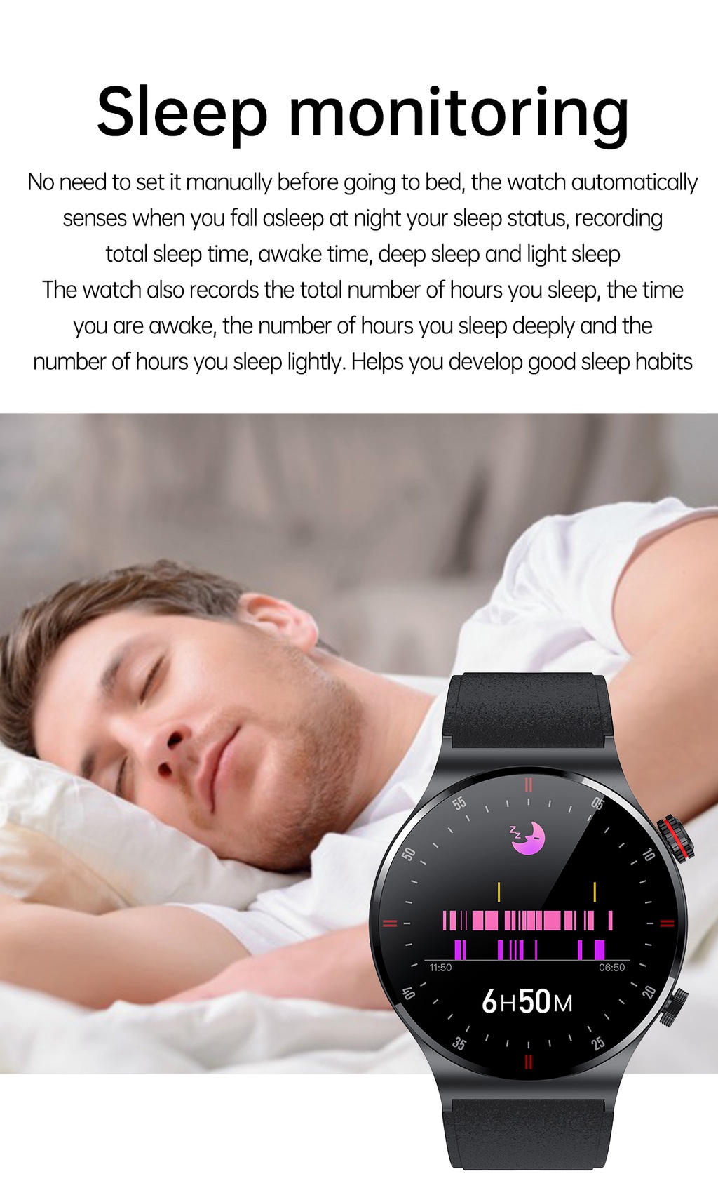 FILIEKEU New Hwgt2 Smart Watch HD AMOLED Screen Support Ecg Plus Ppg Bluetooth Call Sports ...