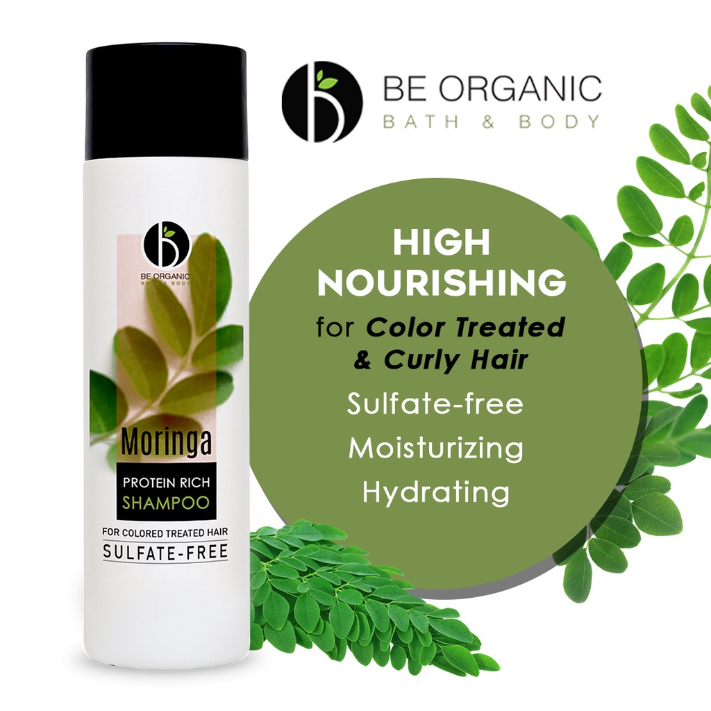 Be Organic Sulfate-free Moringa Shampoo 250ml (For Colored & Curly Hair ...