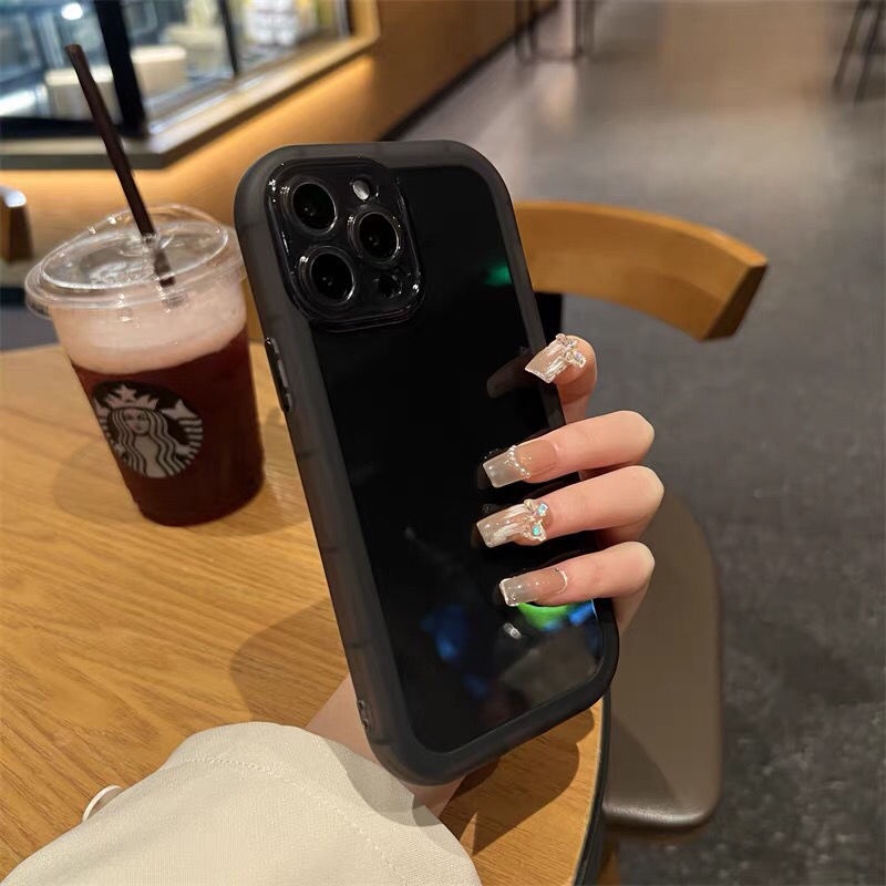 Simple transparent black phone case for iphone 14 11 12 13 pro max xs ...