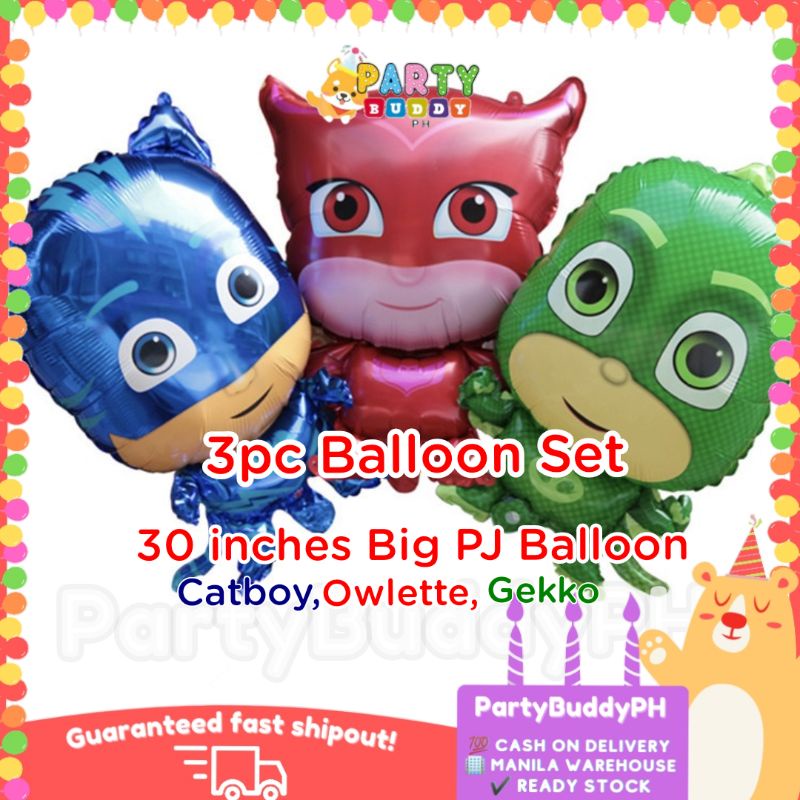 3pc PJ Mask Balloon Set 30inches Big PartyBuddyPH | Shopee Philippines