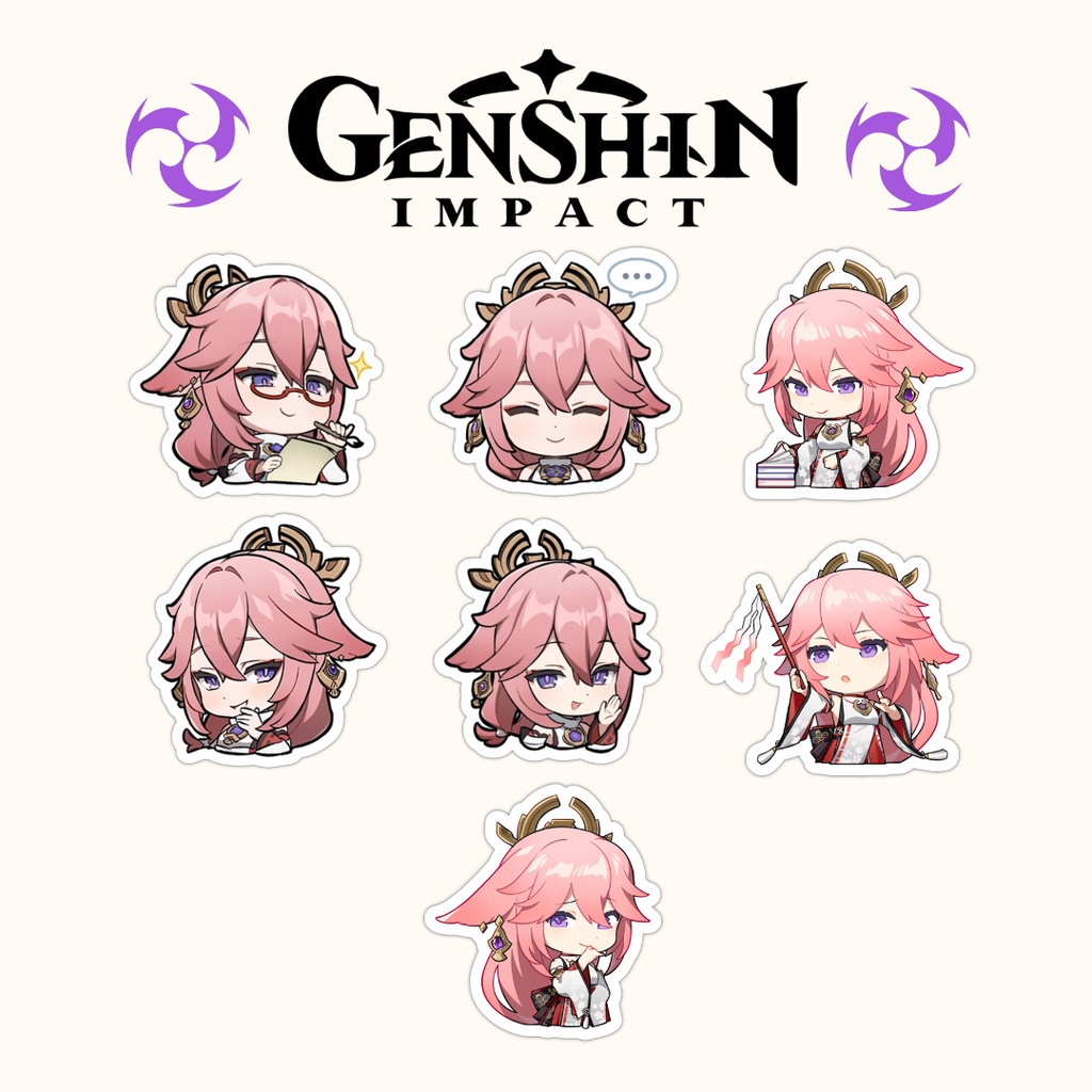 Genshin Impact Yae Miko Emoji Sticker Set (7 pcs) | Shopee Philippines