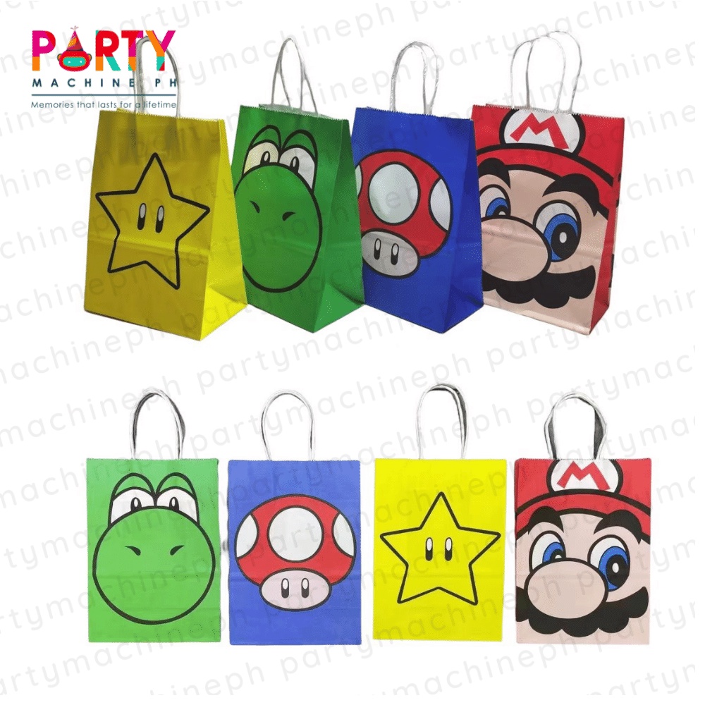 12pcs Super Mario Paper Bag / Super Mario Giveaways Paper Bag / Mario ...
