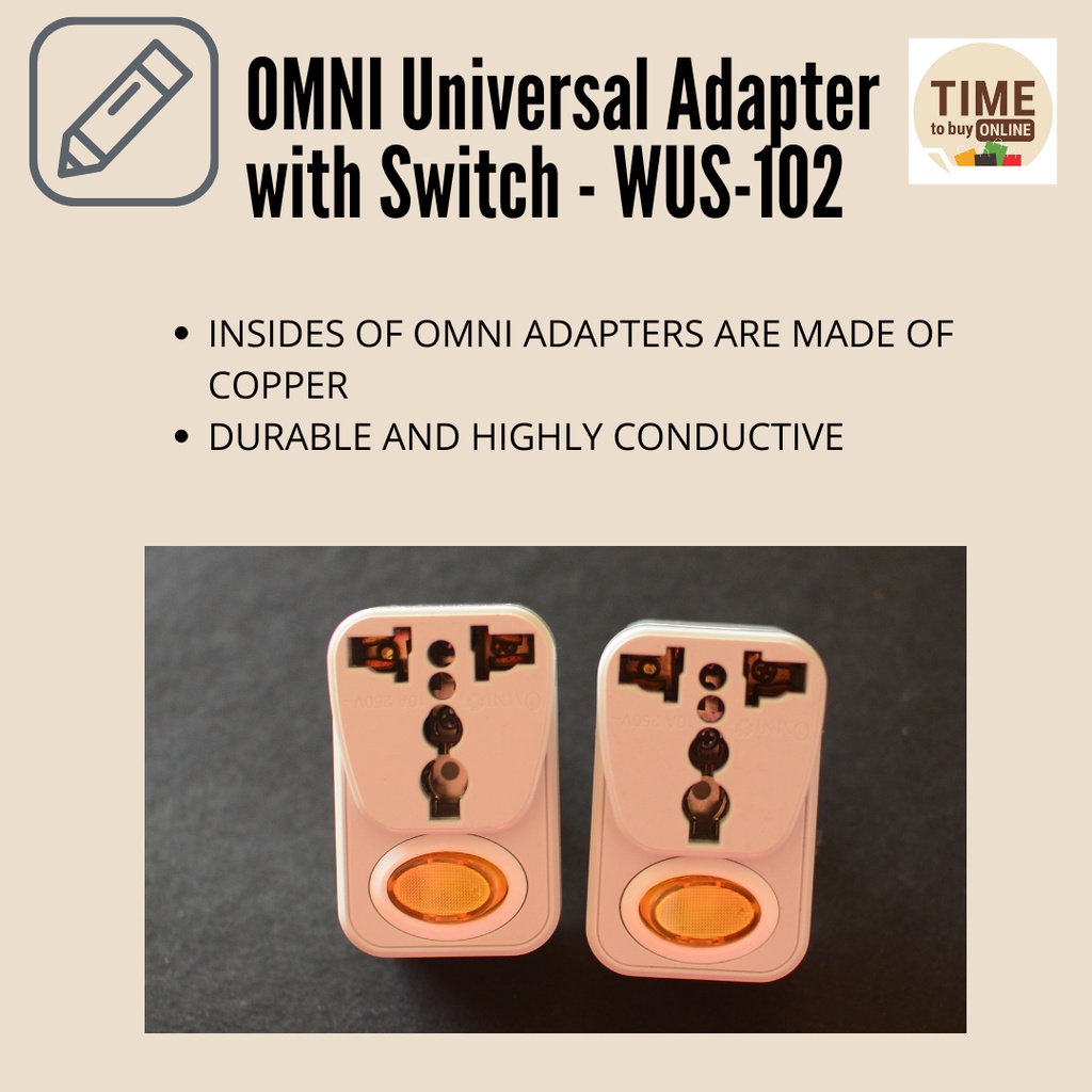 OMNI Universal Adapter with Switch - WUS-102 (Economy Pack) | Shopee ...
