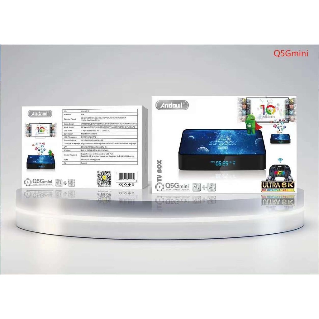 TV Box Q5G 4G+64G 5G 6K Ultra HD Android Version WiFi Smart TV Box With ...