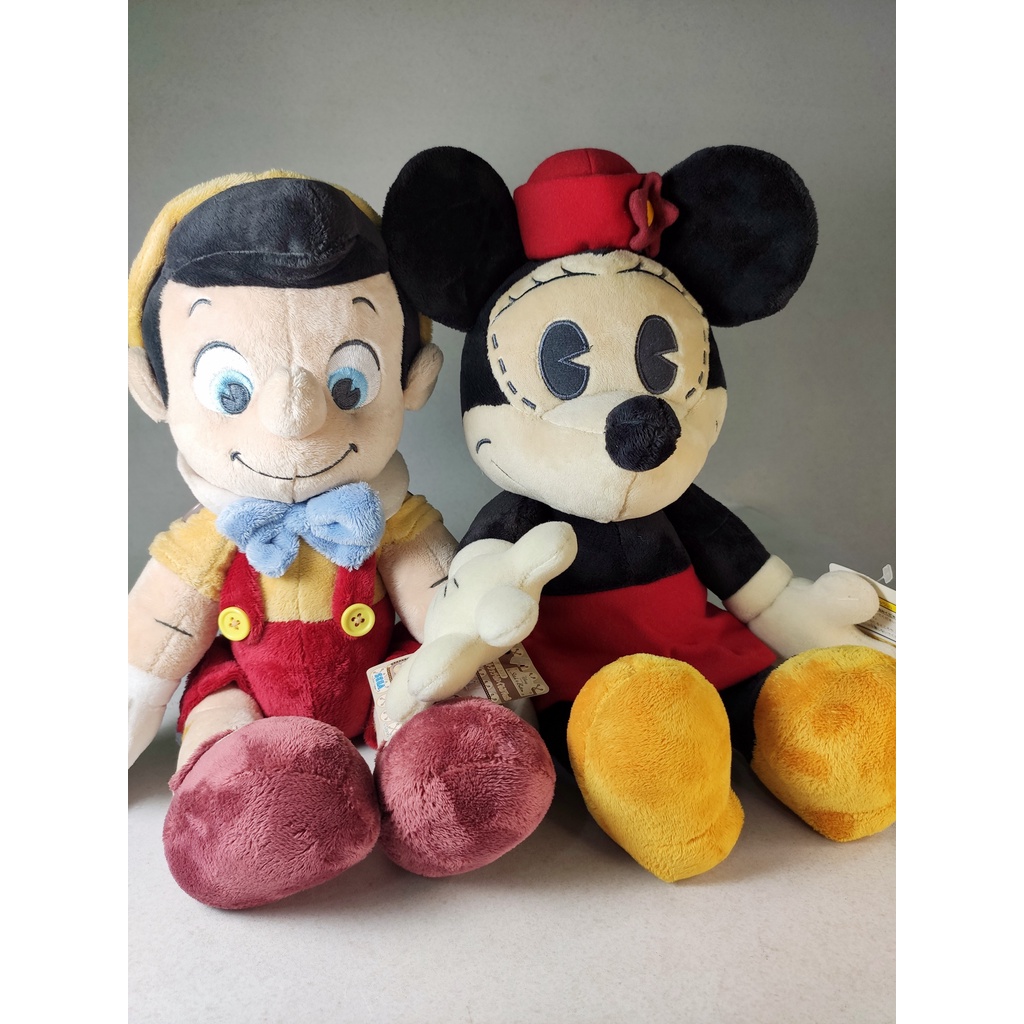 DISNEY VINTAGE PINOCCHIO & MINNIE MOUSE STUFFED TOY STITCH & BUTTON ...