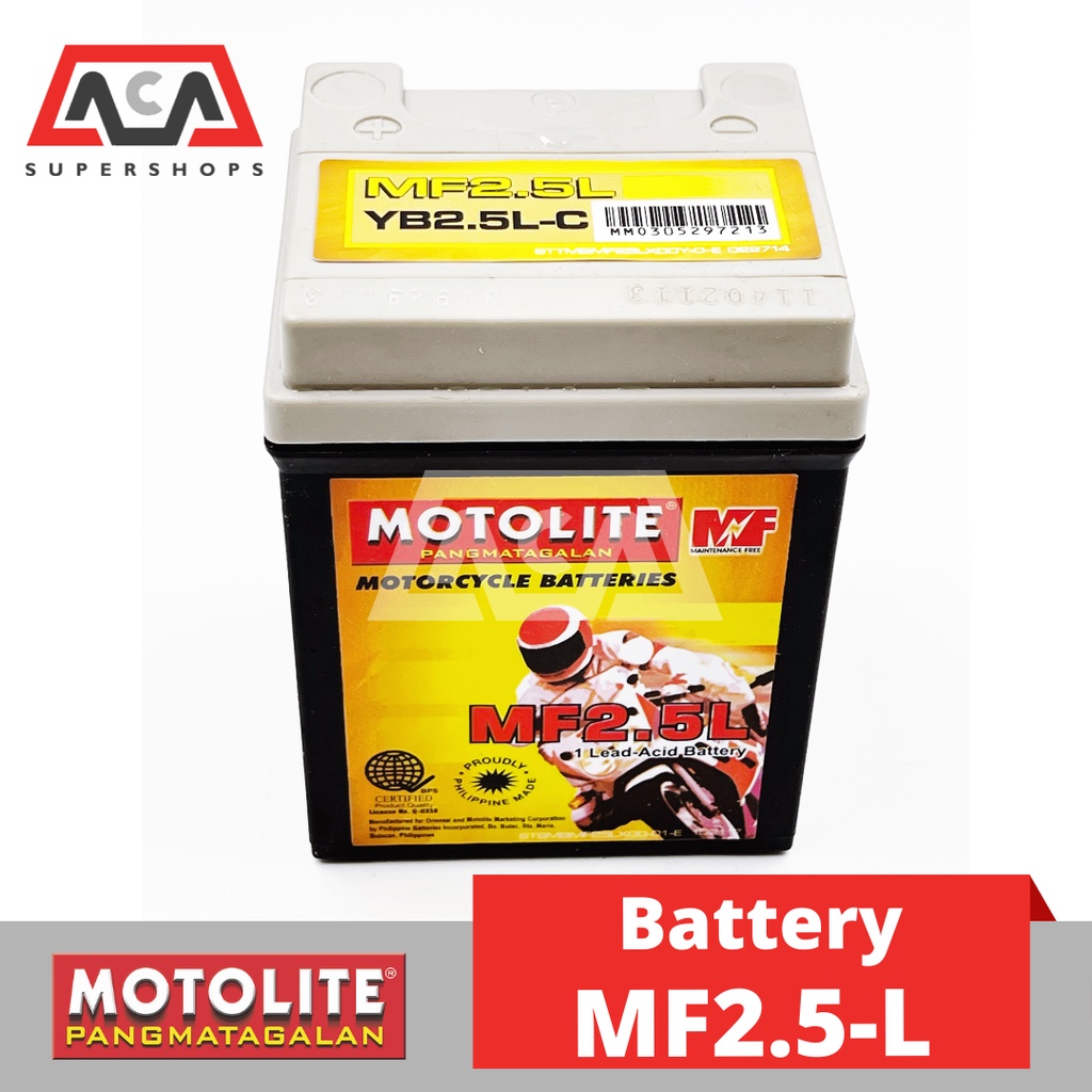 Motorcycle Battery MF2.5L/ CB2.5L for RS 110, HD3, X4, X3, BRUTUS, RXT135, WIND125, CT100, B120 ...