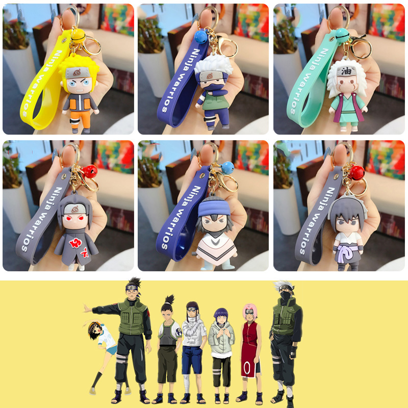 Anime Naruto Uzumaki Team Keychain Sasuke Kakashi Hatake Keyring Kids ...