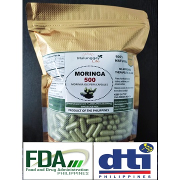 Malunggay Capsule (500/1000pcs)500mg/Pure Locally-Grown/Farm-grown ...