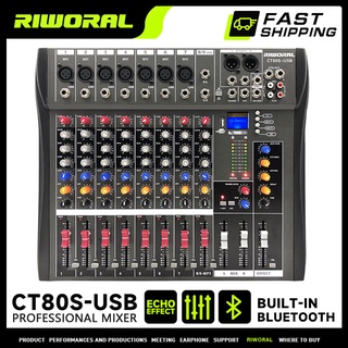 RIWORAL Audio mixer CT80S-USB Bluetooth 8 channel mixer stage ...