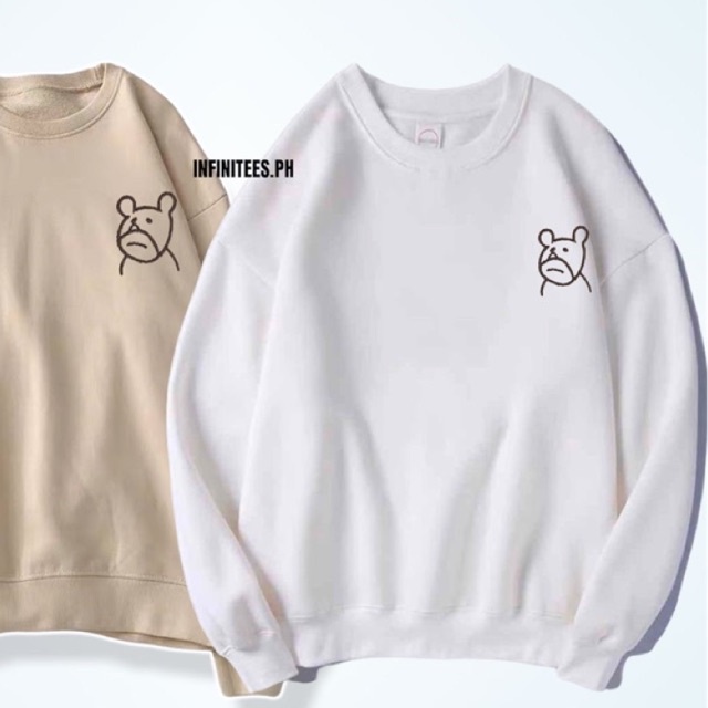 SAD BEAR AESTHETIC PULLOVER UNISEX MINIMALIST SWEATERS | Shopee Philippines
