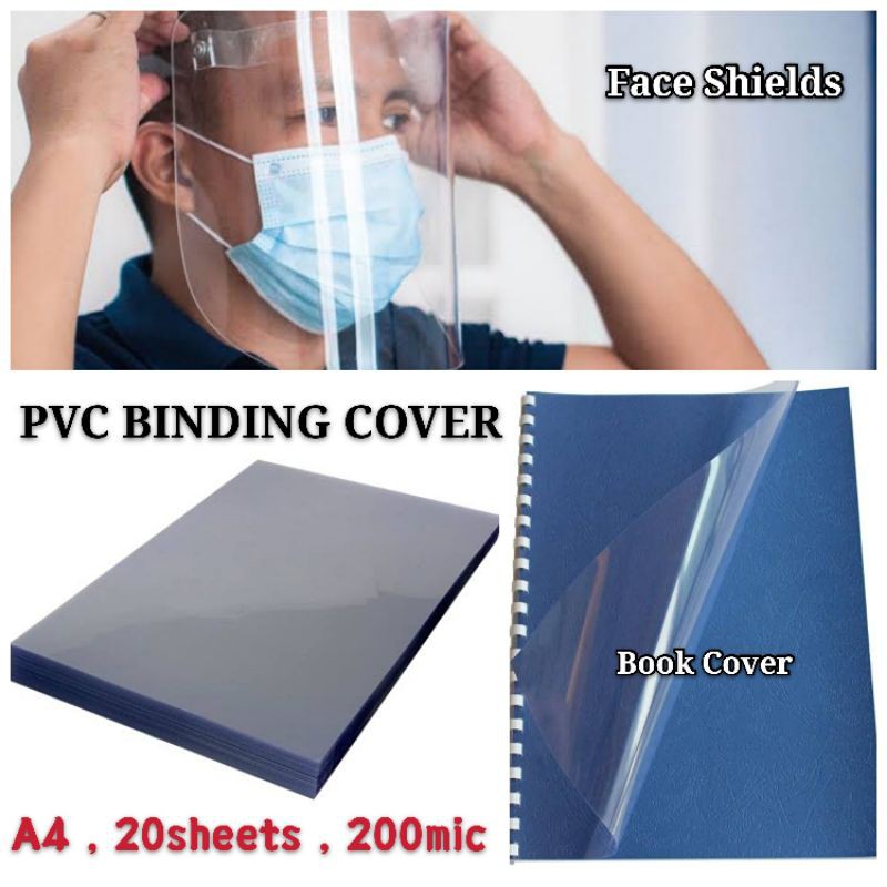 (20pcs) A4 PVC Binding Cover Transparent 200mic For Book Cover / Face ...