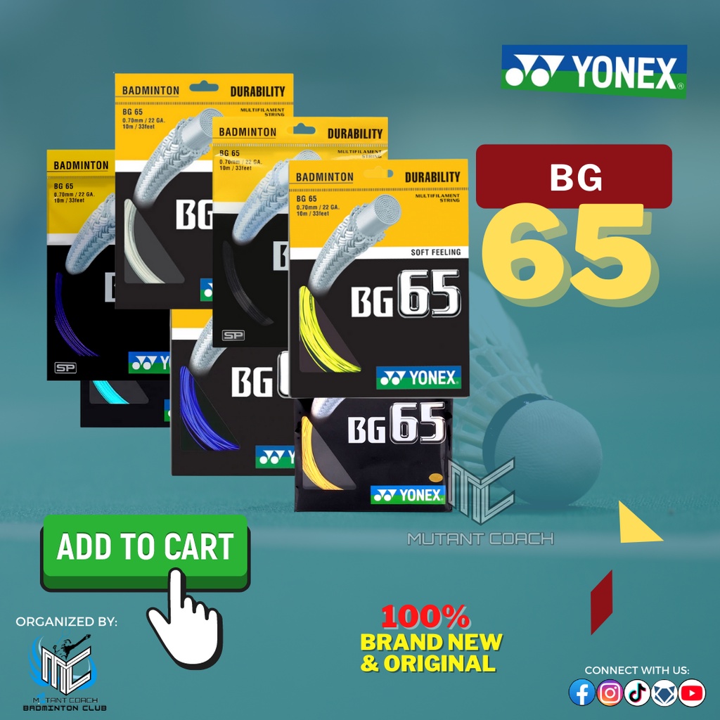BG 65 / 6 / 65 Ti / YONEX BRAND NEW BADMINTON STRING / 100% AUTHENTIC ...