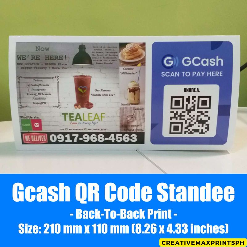 Gcash/BDO/BPI Etc. QR Code Standee w/ FREE Ad Layout (Back-To-Back ...