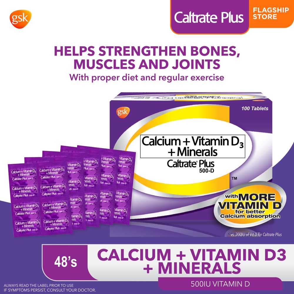 Caltrate Silver Advance Cholecalciferol + Minerals 48 Tablets | Shopee ...