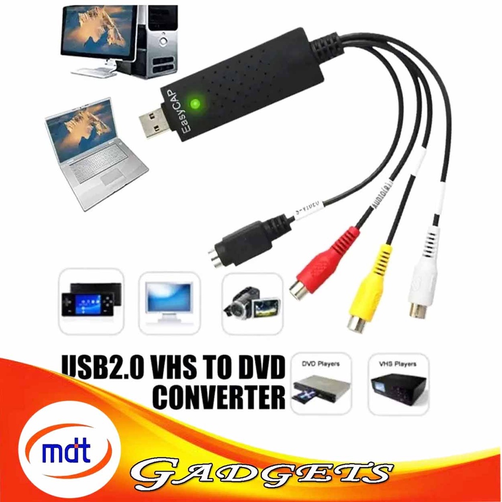 DVR TV DVR VHS USB 2.0 Easy Capture 4 Channel Video Adapter Cable ...