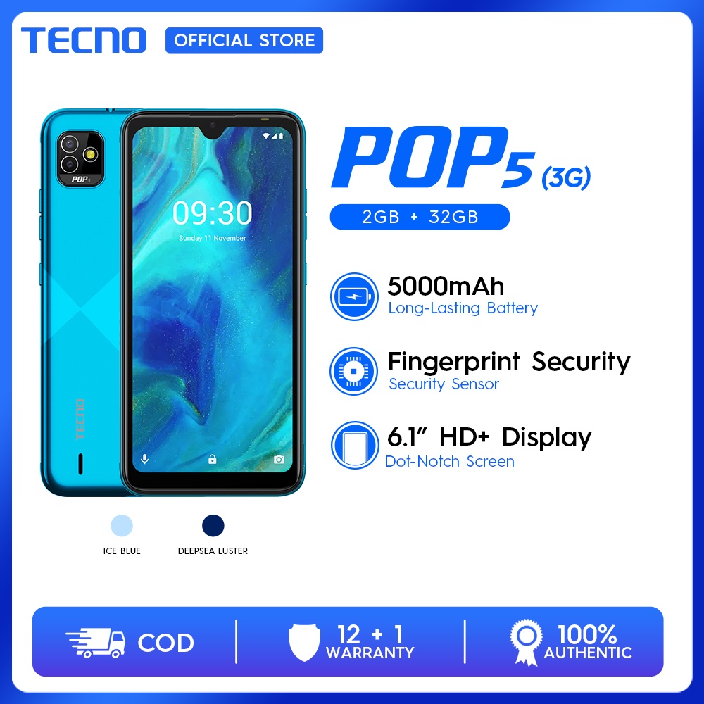 Tecno POP 5 3G (2GB + 32GB) | Shopee Philippines