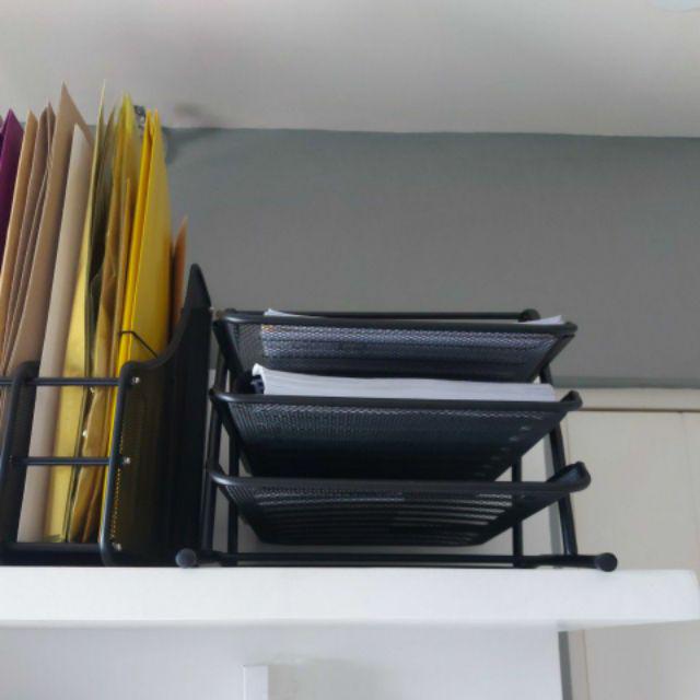 Office organizer Office supplies, desk storage, 3 tier file frame ...