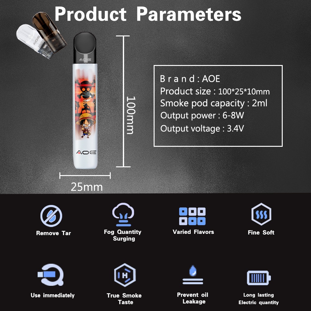 AOE zalan vape pod device set zalan r5 infinite (rechargeable ...