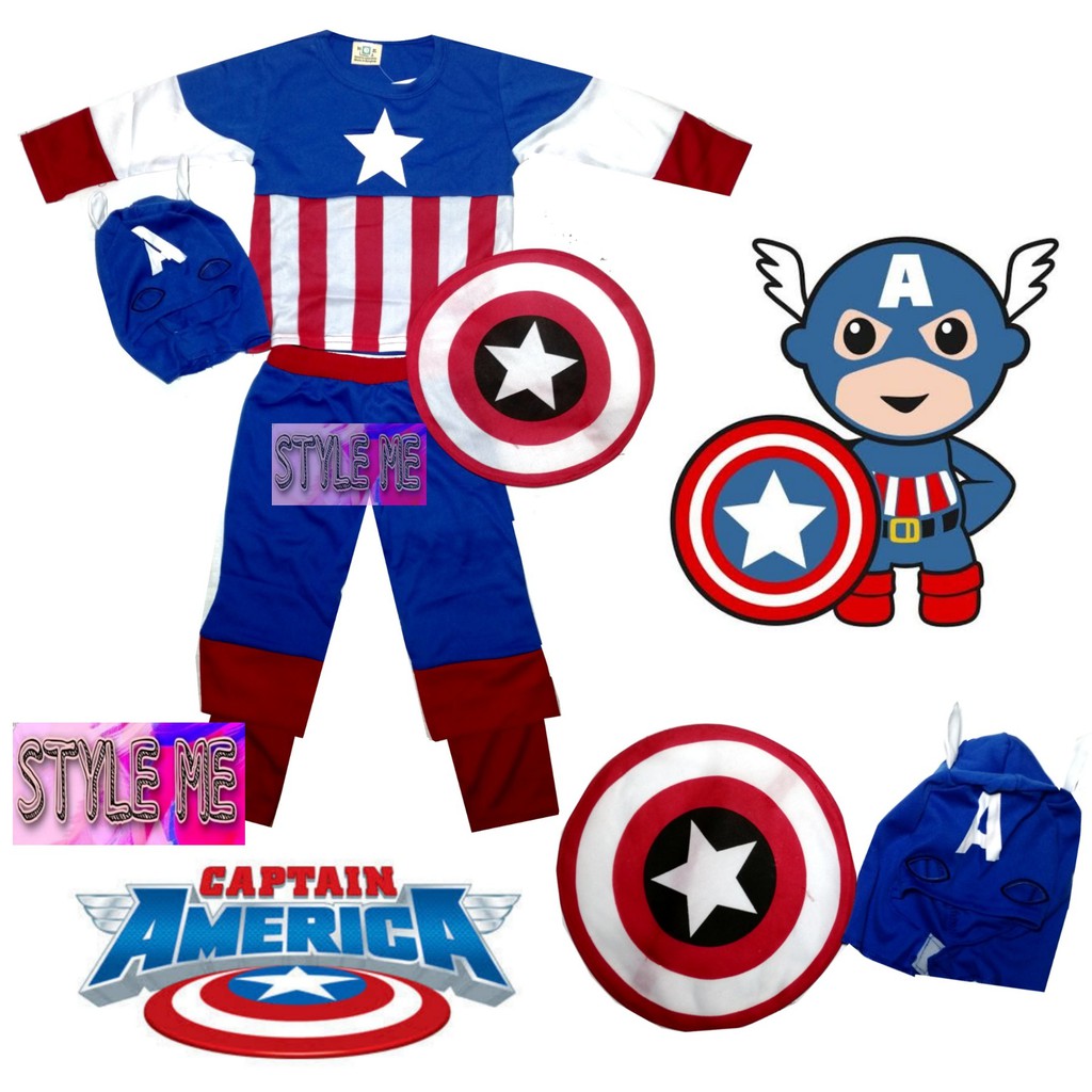CAPTAIN AMERICA COSTUME COSPLAY/ROLEPLAY FOR KIDS | Shopee Philippines