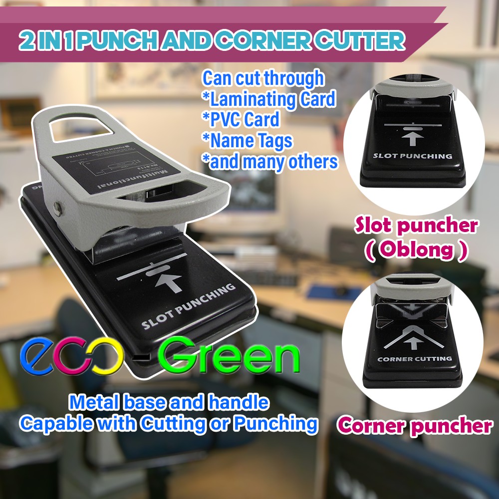 2in1 pvc puncher Oblong & Corner Puncher - Metal | Shopee Philippines