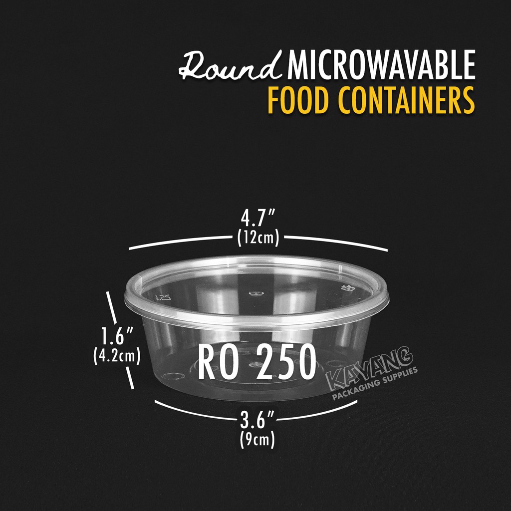 [10pcs] RO250 (RO10) Round Microwavable Food Container Tub (250ml ...