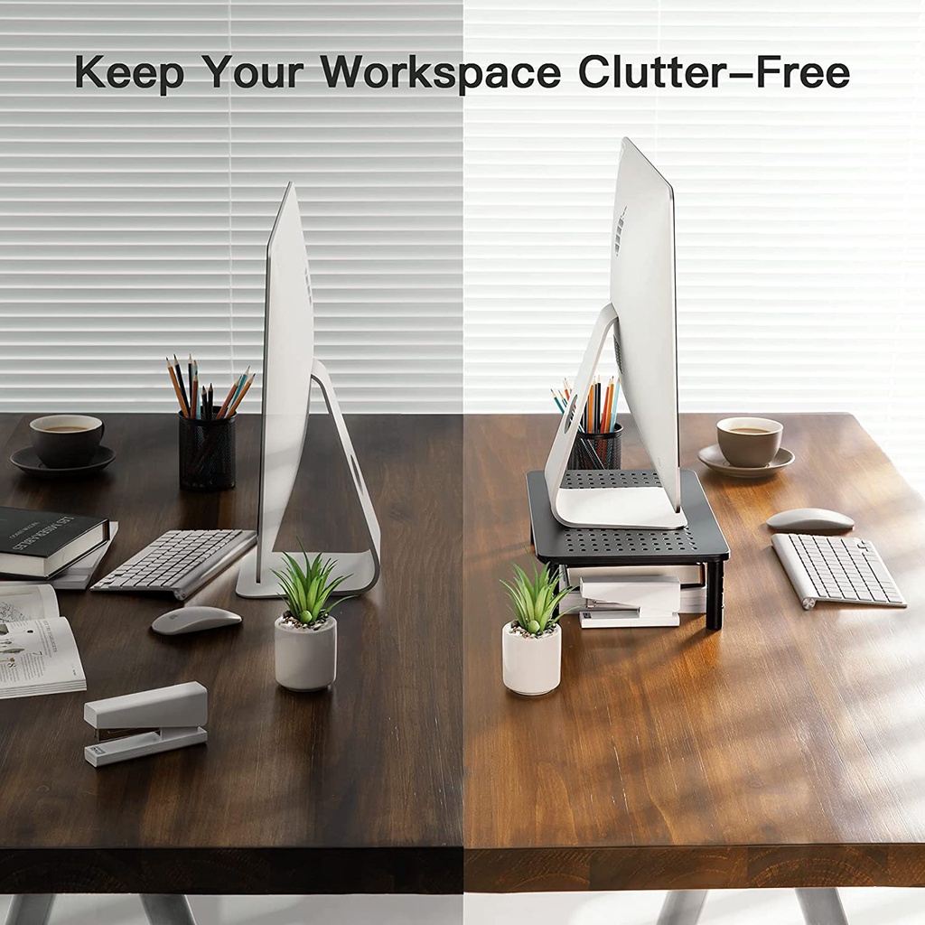 Adjustable Monitor Stand Ergonomic Metal Monitor Riser Stand With Mesh ...