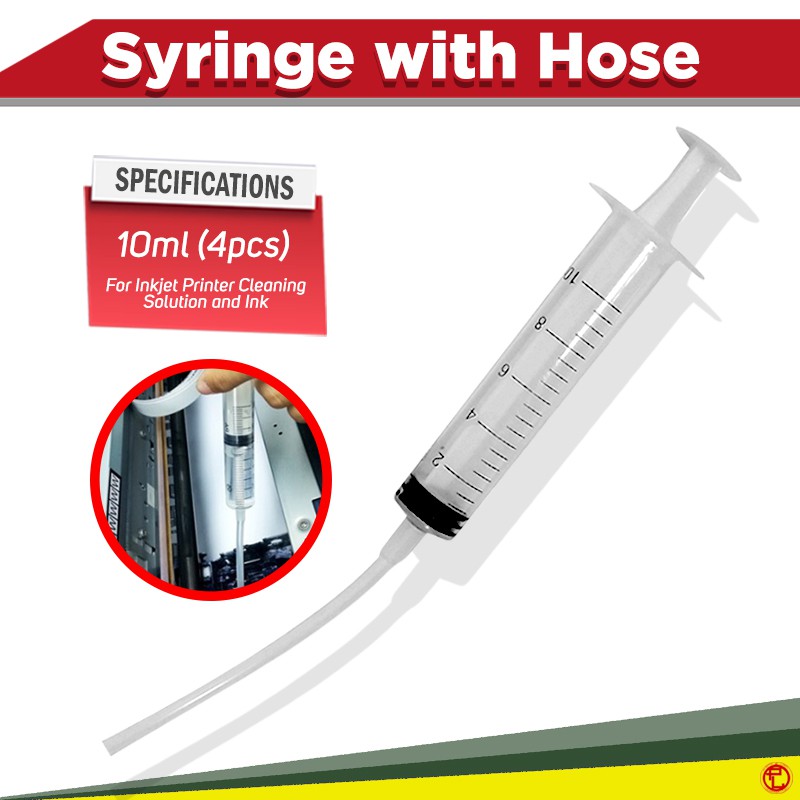 Syringe With Hose Used For Inkjet Printer Solution And Ink 4 Pcs ...