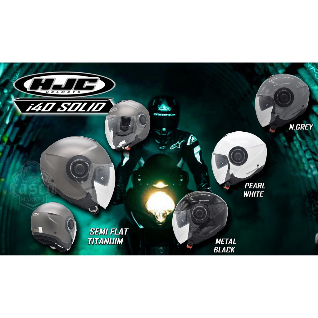 HJC i40 SOLID HALF FACE DUAL VISOR HELMET | Shopee Philippines