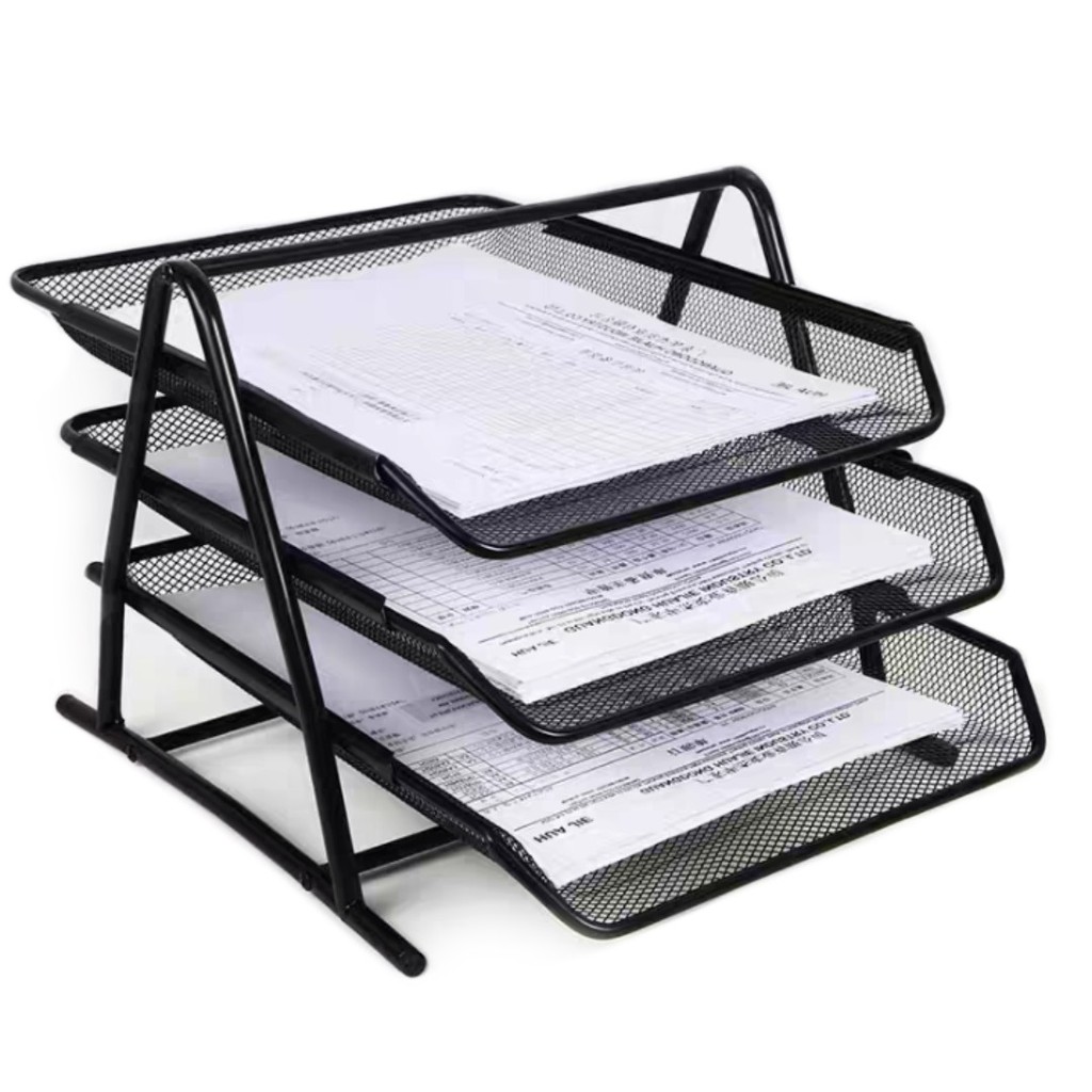 3 Tier Mesh Document Tray Filing Data Rack Shopee Philippines