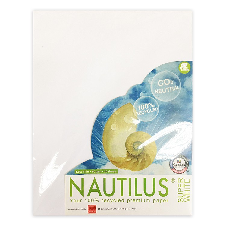 Nautilus Superwhite 100% Recycled Bond Paper 80gsm 8.5x11size 20sheets ...