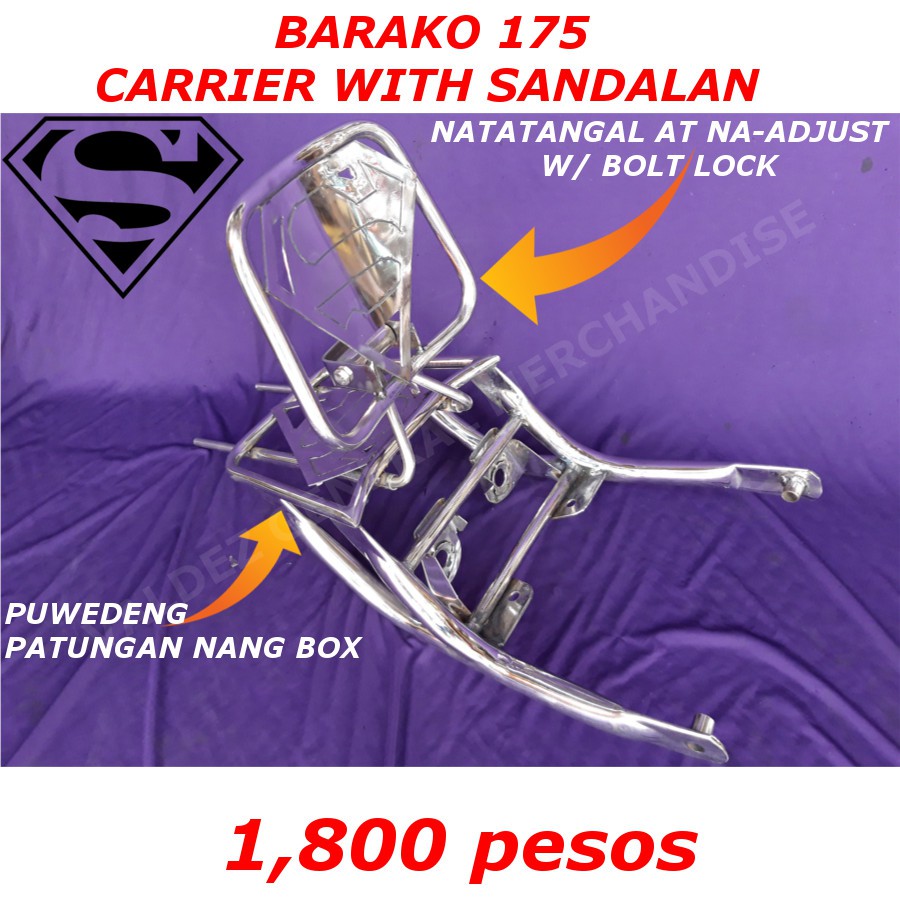 Barako 175 Carrier Backrest Stainless with Sandalan Superman , Hindi ...